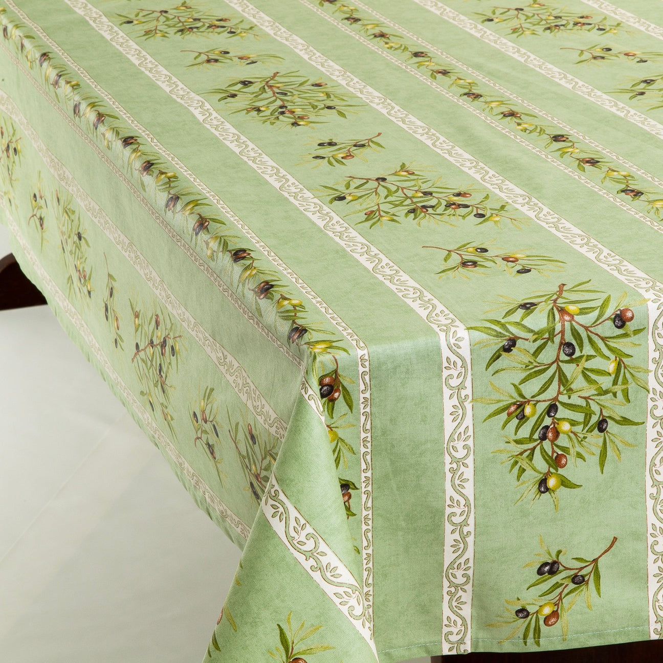 Acrylic Coated French Tablecloth | Olives Sprigs | Amelie Michel