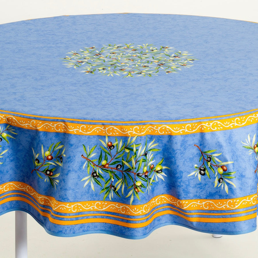 Acrylic Coated French Tablecloth | Olives Sprigs | Amelie Michel