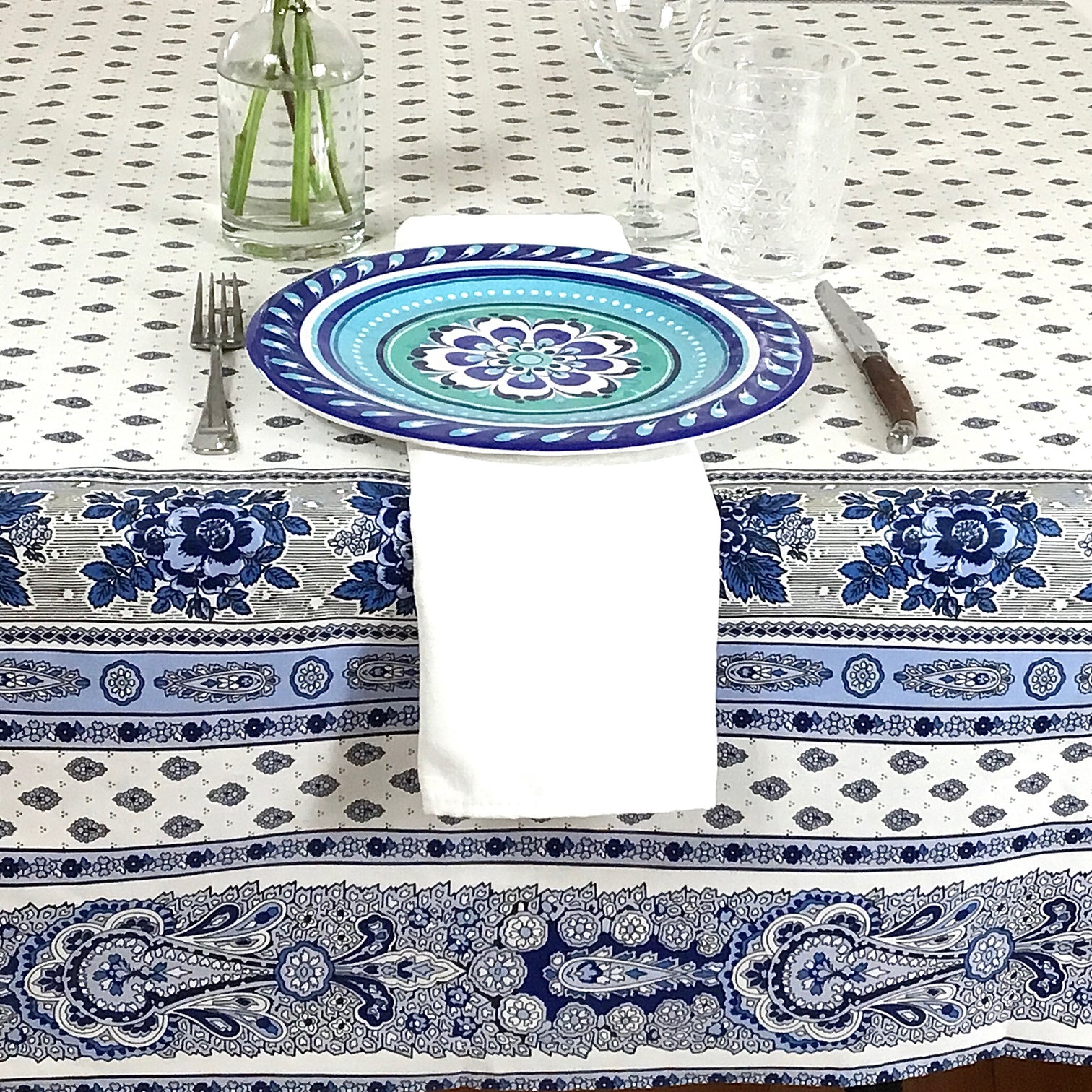 Coated French Tablecloth | Provence Bastide | Amelie Michel